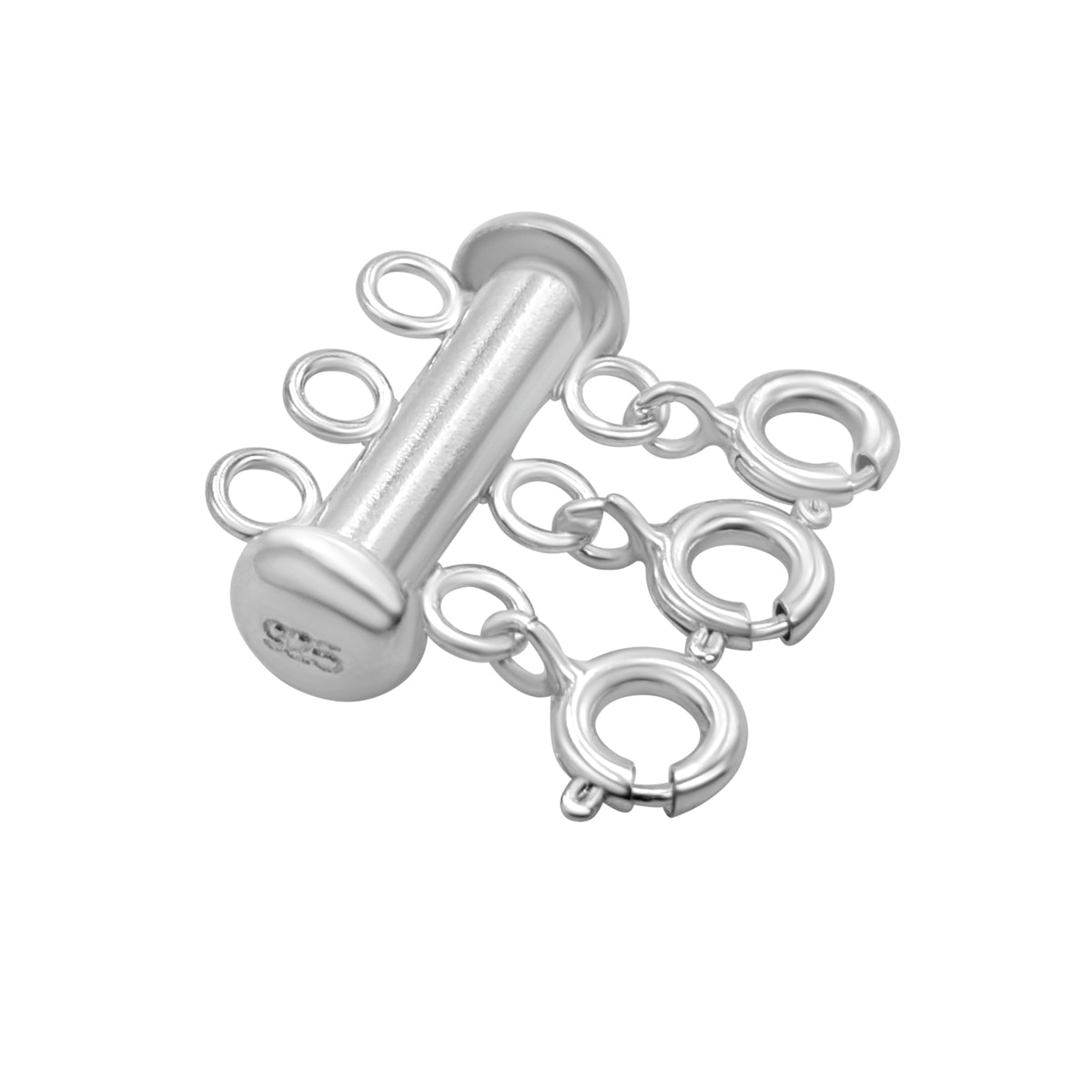Sterling Silver Layered Necklace Clasp | 3 Row Separator | Silverly