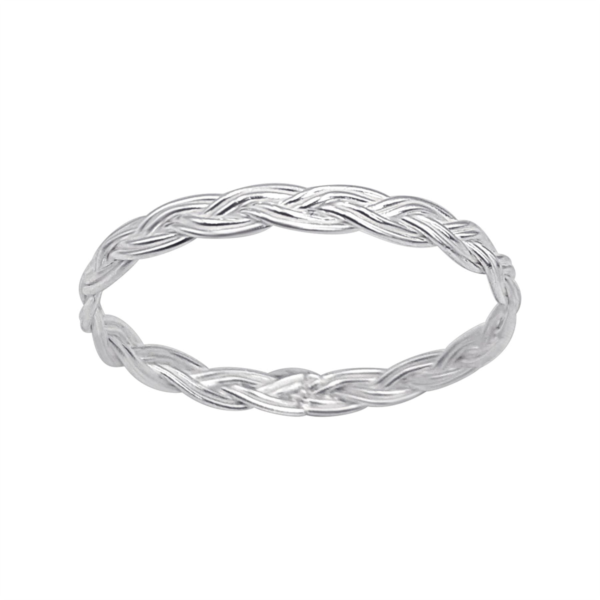 Sterling Silver Braided Ring – Interwoven Double Braid Design – Silverly