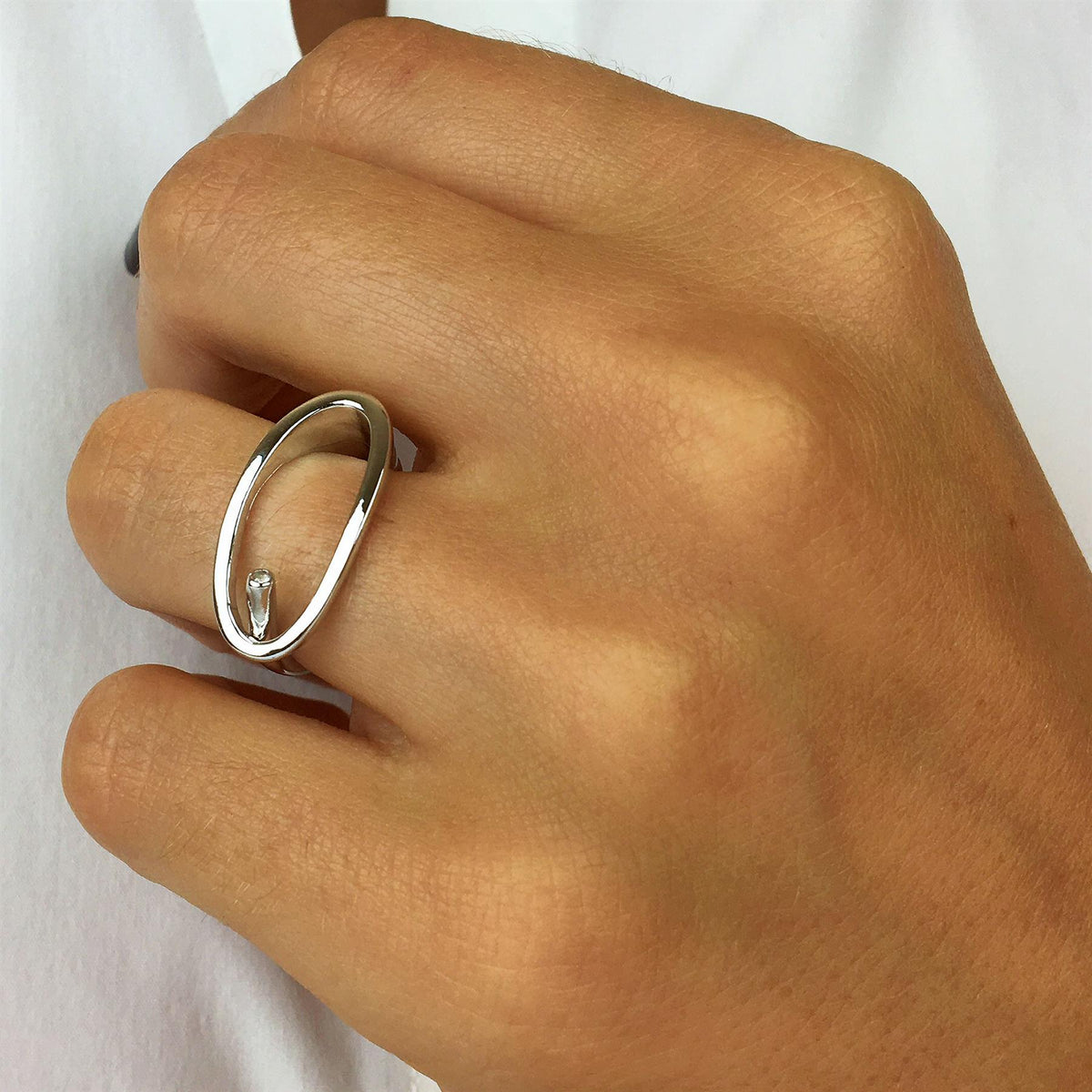 Chunky Minimalist Open Loop Ring | Sterling Silver | Modern | Silverly