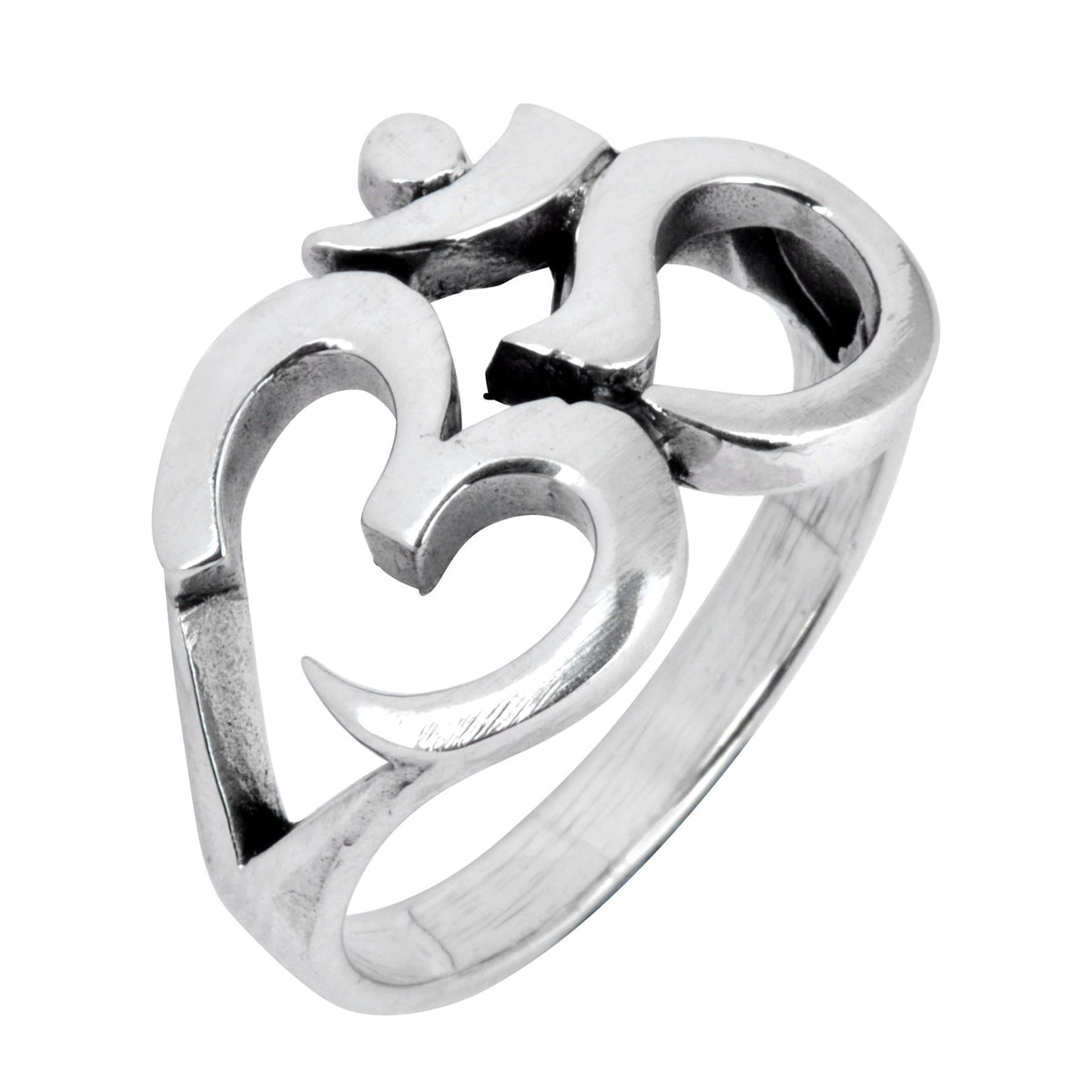 Sterling Silver Om Aum Ring - Sacred Sanskrit Symbol | Silverly