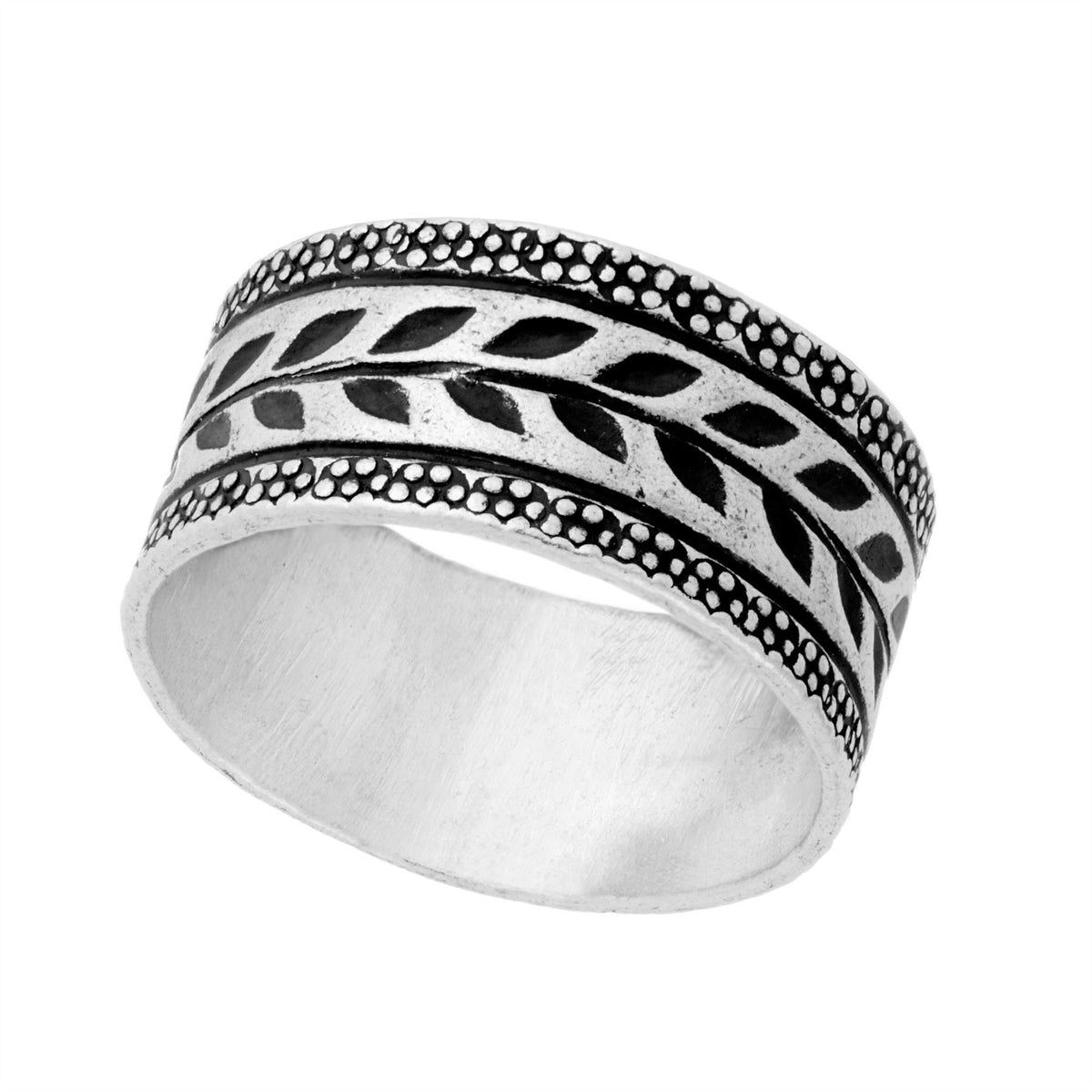 Hill Tribe Silver Leaf Ring | Handmade Tribal Jewellery | Silverly