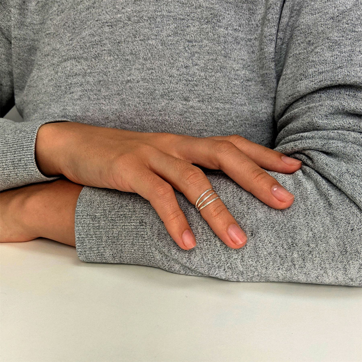 Sterling Silver Triple Multi Band Adjustable Pinky Toe Ring | Silverly