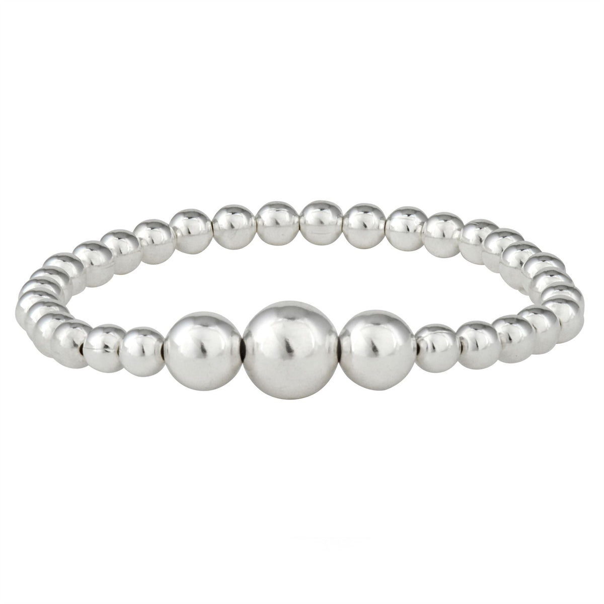 Sterling Silver Graduated Ball Bracelet for Women | Silverly