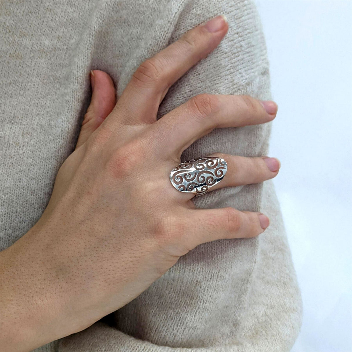 Statement Filigree Armour Ring | Sterling Silver | Intricate | Silverly